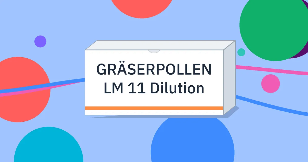 Symbolbild: Packung mit der Aufschrift GRÄSERPOLLEN LM 11 Dilution (PZN 12882123) – Verfügbarkeit und Bezug in Apotheken in Frankfurt am Main