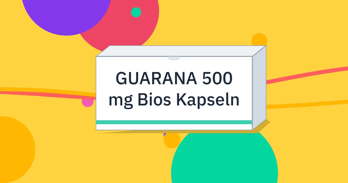 Symbolbild: Packung mit der Aufschrift GUARANA 500 mg Bios Kapseln (PZN 01104842) – Verfügbarkeit und Bezug in Apotheken in Frankfurt am Main