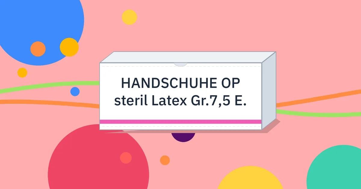Symbolbild: Packung mit der Aufschrift HANDSCHUHE OP steril Latex Gr.7,5 E. (PZN 01963350) – Verfügbarkeit und Bezug in Apotheken in Frankfurt am Main