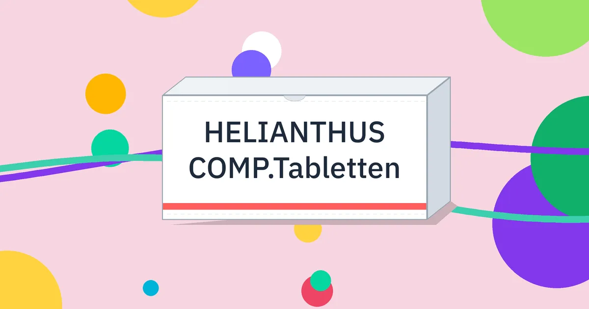 Symbolbild: Packung mit der Aufschrift HELIANTHUS COMP.Tabletten (PZN 01214737) – Verfügbarkeit und Bezug in Apotheken in Frankfurt am Main