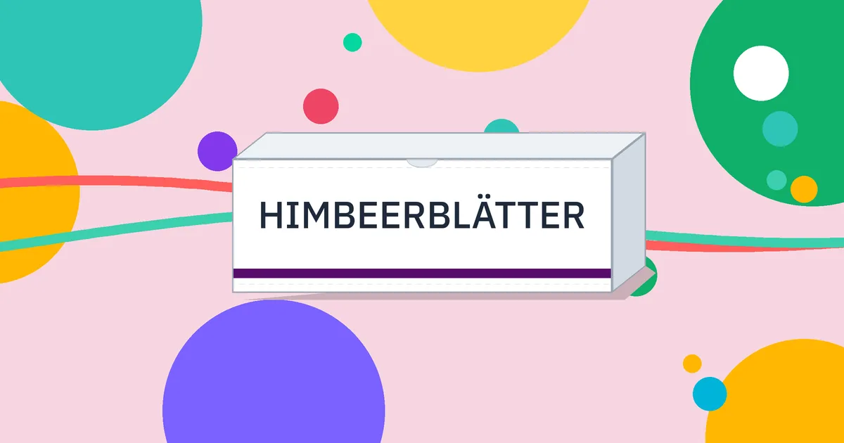 Symbolbild: Packung mit der Aufschrift HIMBEERBLÄTTER (PZN 08465678) – Verfügbarkeit und Bezug in Apotheken in Frankfurt am Main