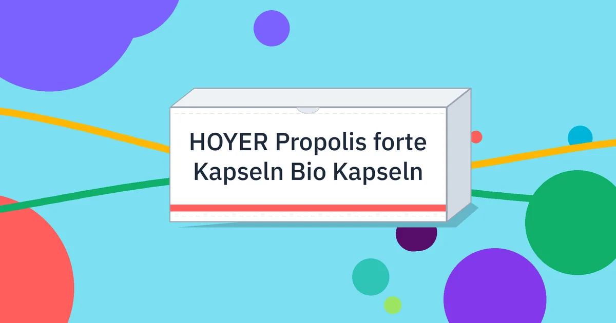 Symbolbild: Packung mit der Aufschrift HOYER Propolis forte Kapseln Bio Kapseln (PZN 11156633) – Verfügbarkeit und Bezug in Apotheken in Frankfurt am Main