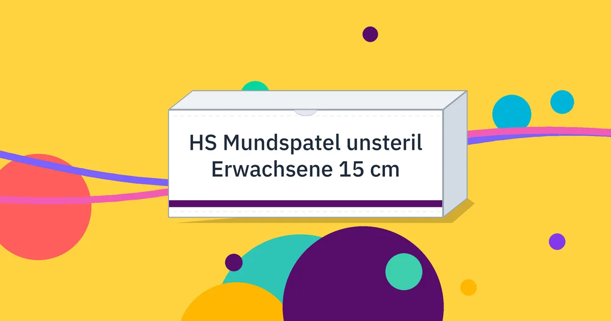 Symbolbild: Packung mit der Aufschrift HS Mundspatel unsteril Erwachsene 15 cm (PZN 18319943) – Verfügbarkeit und Bezug in Apotheken in Frankfurt am Main