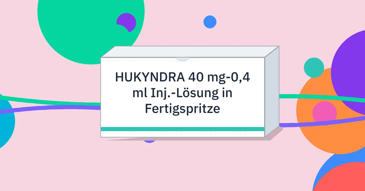 Symbolbild: Packung mit der Aufschrift HUKYNDRA 40 mg-0,4 ml Inj.-Lösung in Fertigspritze (PZN 18273141) – Verfügbarkeit und Bezug in Apotheken in Frankfurt am Main