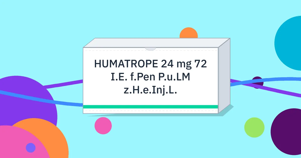 Symbolbild: Packung mit der Aufschrift HUMATROPE 24 mg 72 I.E. f.Pen P.u.LM z.H.e.Inj.L. (PZN 09895501) – Verfügbarkeit und Bezug in Apotheken in Frankfurt am Main