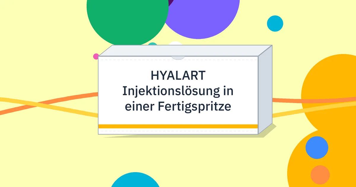 Symbolbild: Packung mit der Aufschrift HYALART Injektionslösung in einer Fertigspritze (PZN 15322896) – Verfügbarkeit und Bezug in Apotheken in Frankfurt am Main