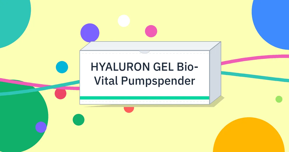 Symbolbild: Packung mit der Aufschrift HYALURON GEL Bio-Vital Pumpspender (PZN 15422474) – Verfügbarkeit und Bezug in Apotheken in Frankfurt am Main
