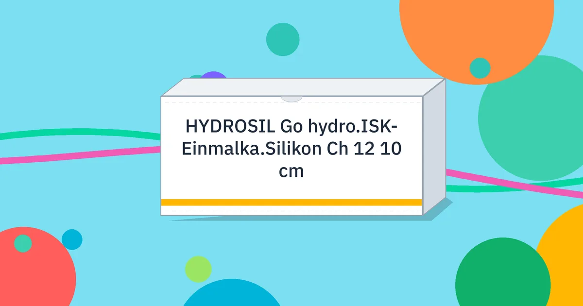 Symbolbild: Packung mit der Aufschrift HYDROSIL Go hydro.ISK-Einmalka.Silikon Ch 12 10 cm (PZN 11728006) – Verfügbarkeit und Bezug in Apotheken in Frankfurt am Main