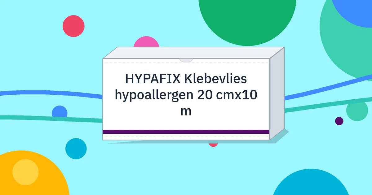 Symbolbild: Packung mit der Aufschrift HYPAFIX Klebevlies hypoallergen 20 cmx10 m (PZN 19347723) – Verfügbarkeit und Bezug in Apotheken in Frankfurt am Main