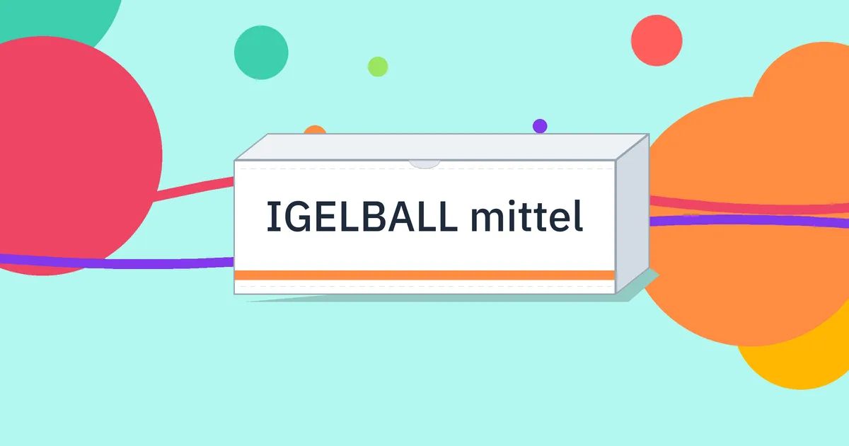 Symbolbild: Packung mit der Aufschrift IGELBALL mittel (PZN 07151334) – Verfügbarkeit und Bezug in Apotheken in Frankfurt am Main