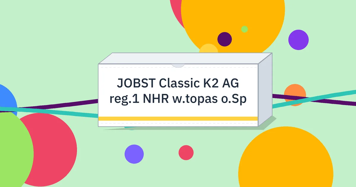 Symbolbild: Packung mit der Aufschrift JOBST Classic K2 AG reg.1 NHR w.topas o.Sp (PZN 13063982) – Verfügbarkeit und Bezug in Apotheken in Frankfurt am Main