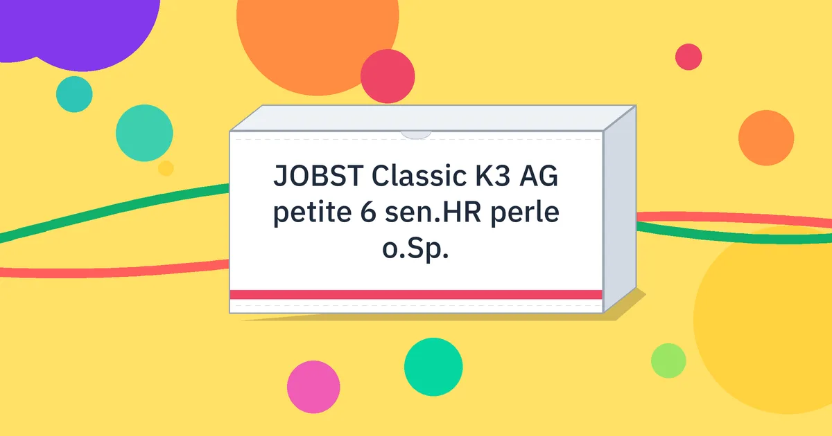 Symbolbild: Packung mit der Aufschrift JOBST Classic K3 AG petite 6 sen.HR perle o.Sp. (PZN 17956168) – Verfügbarkeit und Bezug in Apotheken in Frankfurt am Main