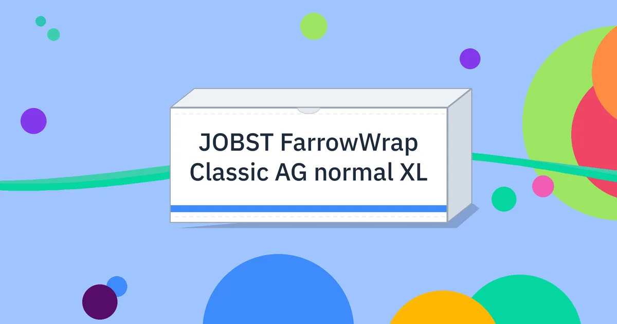 Symbolbild: Packung mit der Aufschrift JOBST FarrowWrap Classic AG normal XL (PZN 13869840) – Verfügbarkeit und Bezug in Apotheken in Frankfurt am Main