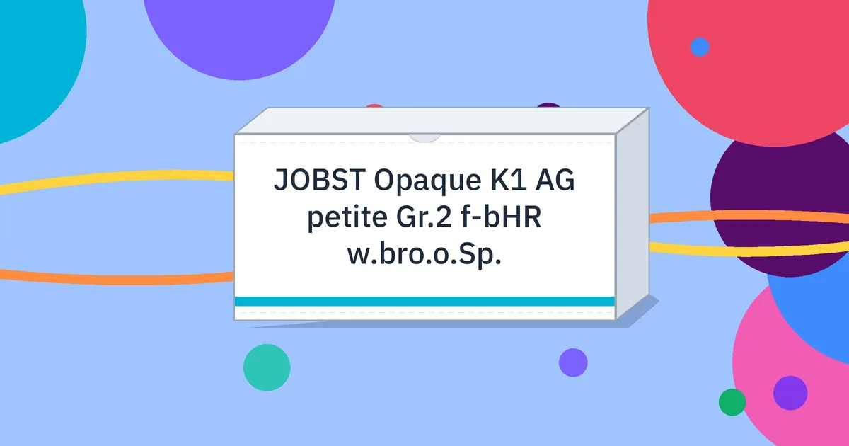 Symbolbild: Packung mit der Aufschrift JOBST Opaque K1 AG petite Gr.2 f-bHR w.bro.o.Sp. (PZN 13087617) – Verfügbarkeit und Bezug in Apotheken in Frankfurt am Main