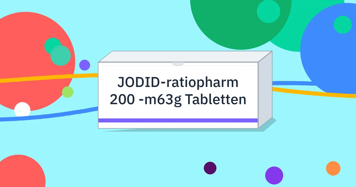 Symbolbild: Packung mit der Aufschrift JODID-ratiopharm 200 -m63g Tabletten (PZN 04620001) – Verfügbarkeit und Bezug in Apotheken in Frankfurt am Main