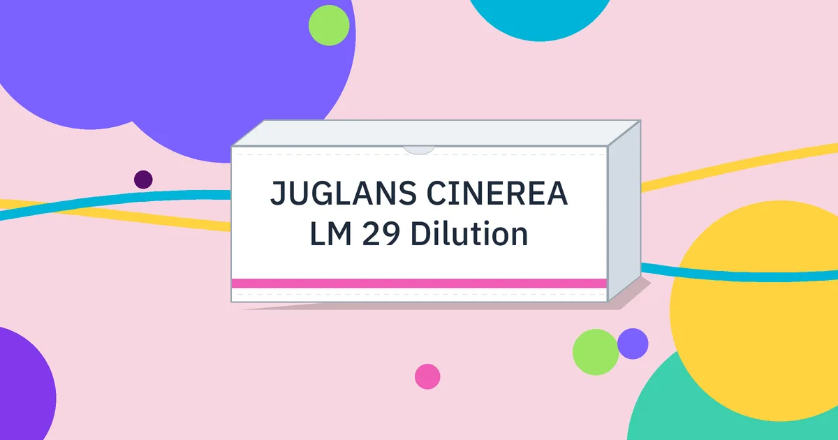Symbolbild: Packung mit der Aufschrift JUGLANS CINEREA LM 29 Dilution (PZN 13563928) – Verfügbarkeit und Bezug in Apotheken in Frankfurt am Main