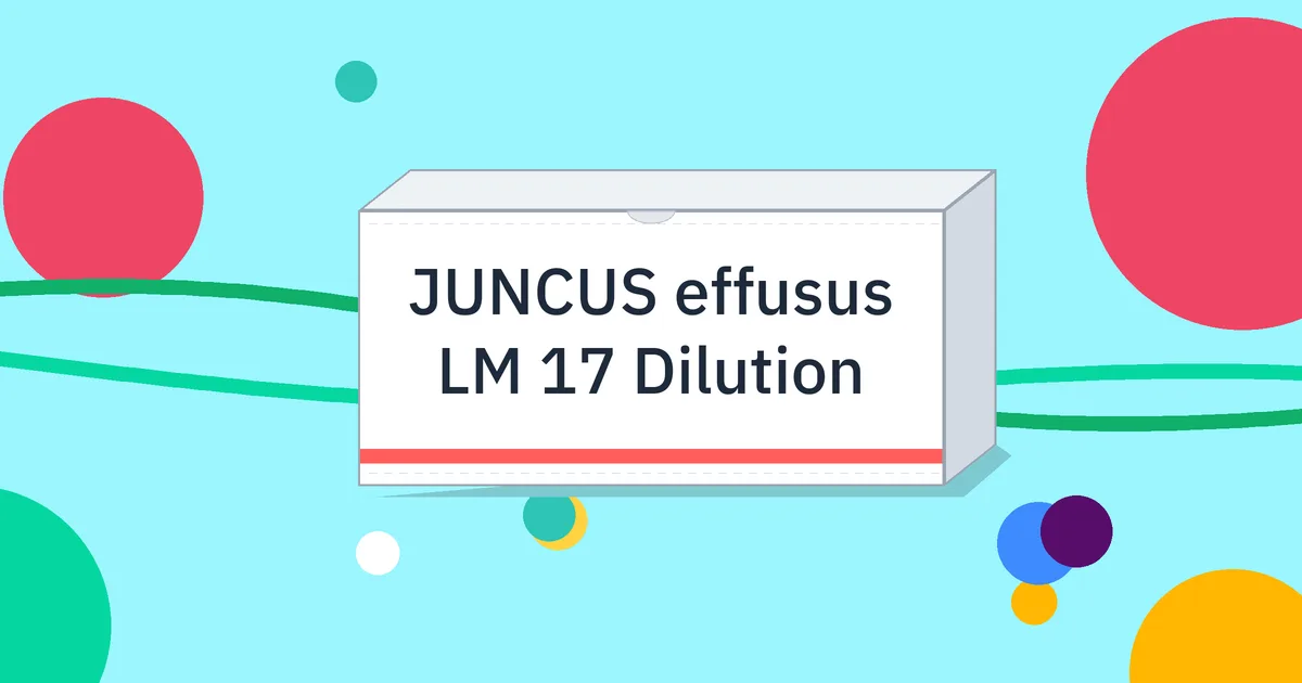 Symbolbild: Packung mit der Aufschrift JUNCUS effusus LM 17 Dilution (PZN 13564218) – Verfügbarkeit und Bezug in Apotheken in Frankfurt am Main