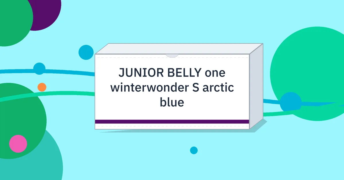 Symbolbild: Packung mit der Aufschrift JUNIOR BELLY one winterwonder S arctic blue (PZN 13888932) – Verfügbarkeit und Bezug in Apotheken in Frankfurt am Main