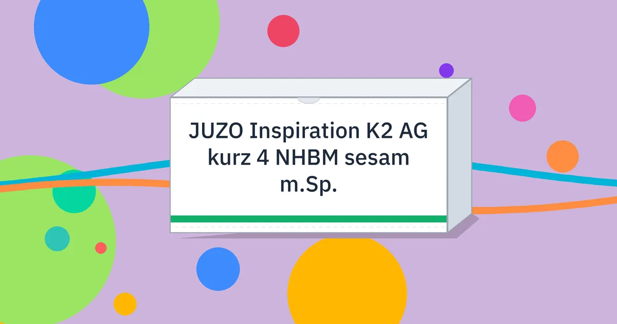 Symbolbild: Packung mit der Aufschrift JUZO Inspiration K2 AG kurz 4 NHBM sesam m.Sp. (PZN 14922542) – Verfügbarkeit und Bezug in Apotheken in Frankfurt am Main