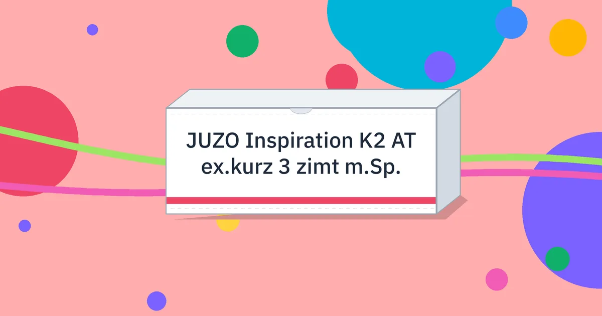 Symbolbild: Packung mit der Aufschrift JUZO Inspiration K2 AT ex.kurz 3 zimt m.Sp. (PZN 14932173) – Verfügbarkeit und Bezug in Apotheken in Frankfurt am Main