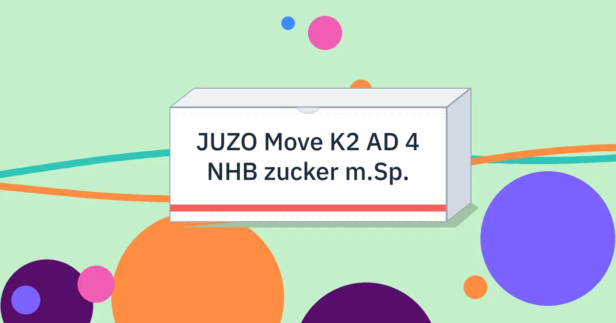 Symbolbild: Packung mit der Aufschrift JUZO Move K2 AD 4 NHB zucker m.Sp. (PZN 18507308) – Verfügbarkeit und Bezug in Apotheken in Frankfurt am Main