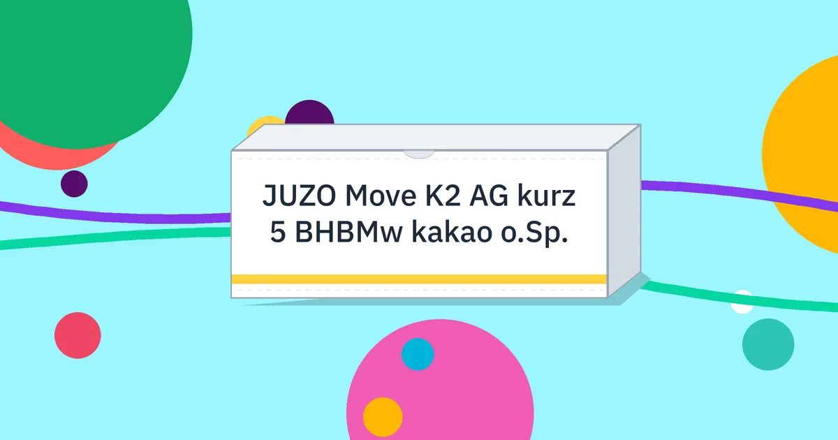 Symbolbild: Packung mit der Aufschrift JUZO Move K2 AG kurz 5 BHBMw kakao o.Sp. (PZN 18562508) – Verfügbarkeit und Bezug in Apotheken in Frankfurt am Main