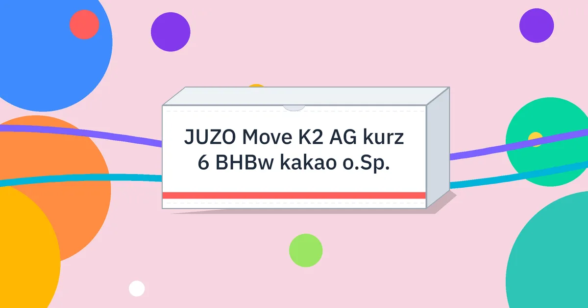 Symbolbild: Packung mit der Aufschrift JUZO Move K2 AG kurz 6 BHBw kakao o.Sp. (PZN 18562075) – Verfügbarkeit und Bezug in Apotheken in Frankfurt am Main