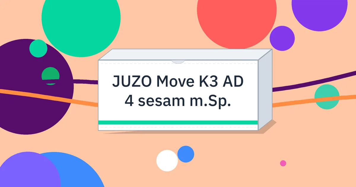Symbolbild: Packung mit der Aufschrift JUZO Move K3 AD 4 sesam m.Sp. (PZN 18566682) – Verfügbarkeit und Bezug in Apotheken in Frankfurt am Main