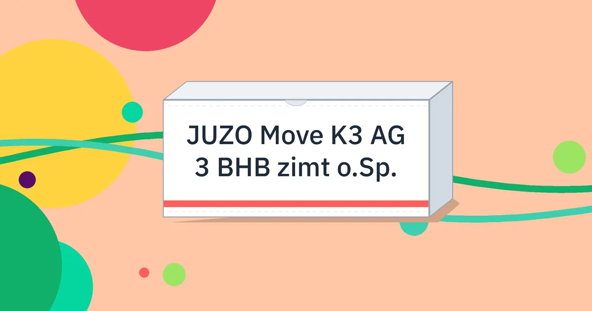 Symbolbild: Packung mit der Aufschrift JUZO Move K3 AG 3 BHB zimt o.Sp. (PZN 18577616) – Verfügbarkeit und Bezug in Apotheken in Frankfurt am Main