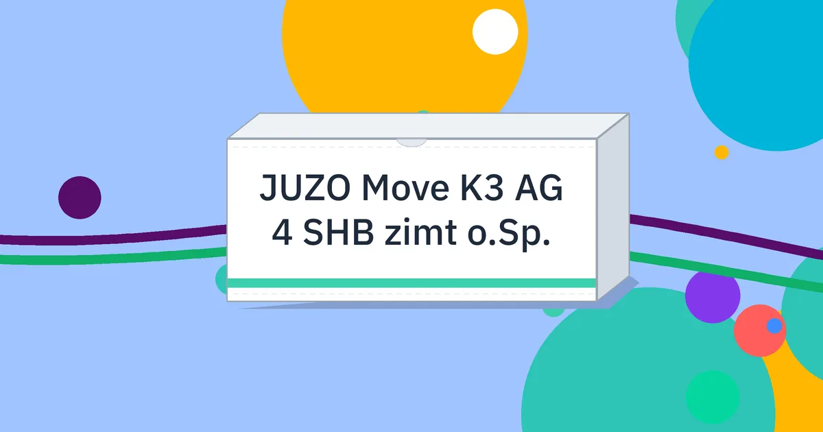Symbolbild: Packung mit der Aufschrift JUZO Move K3 AG 4 SHB zimt o.Sp. (PZN 18577409) – Verfügbarkeit und Bezug in Apotheken in Frankfurt am Main