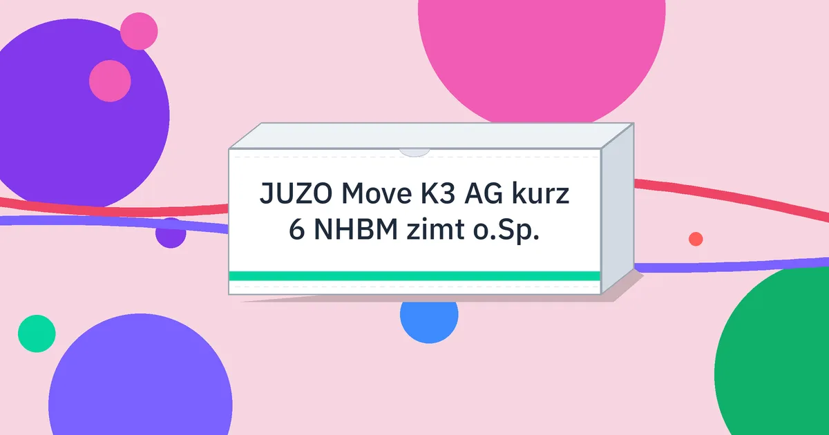 Symbolbild: Packung mit der Aufschrift JUZO Move K3 AG kurz 6 NHBM zimt o.Sp. (PZN 18580713) – Verfügbarkeit und Bezug in Apotheken in Frankfurt am Main