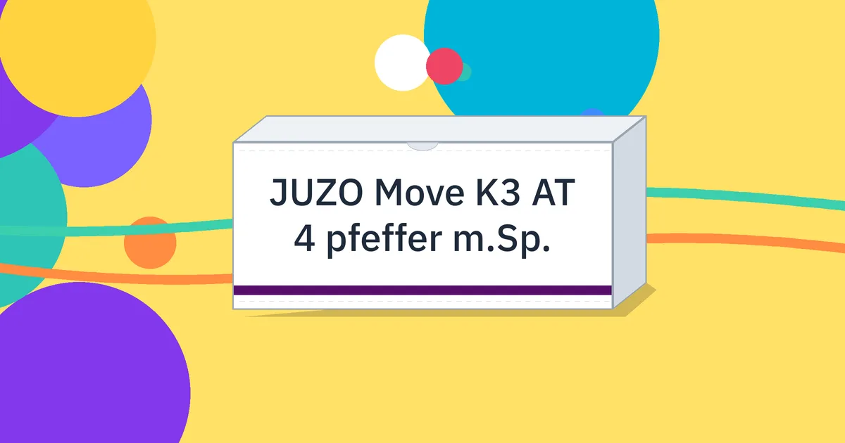 Symbolbild: Packung mit der Aufschrift JUZO Move K3 AT 4 pfeffer m.Sp. (PZN 20676811) – Verfügbarkeit und Bezug in Apotheken in Frankfurt am Main