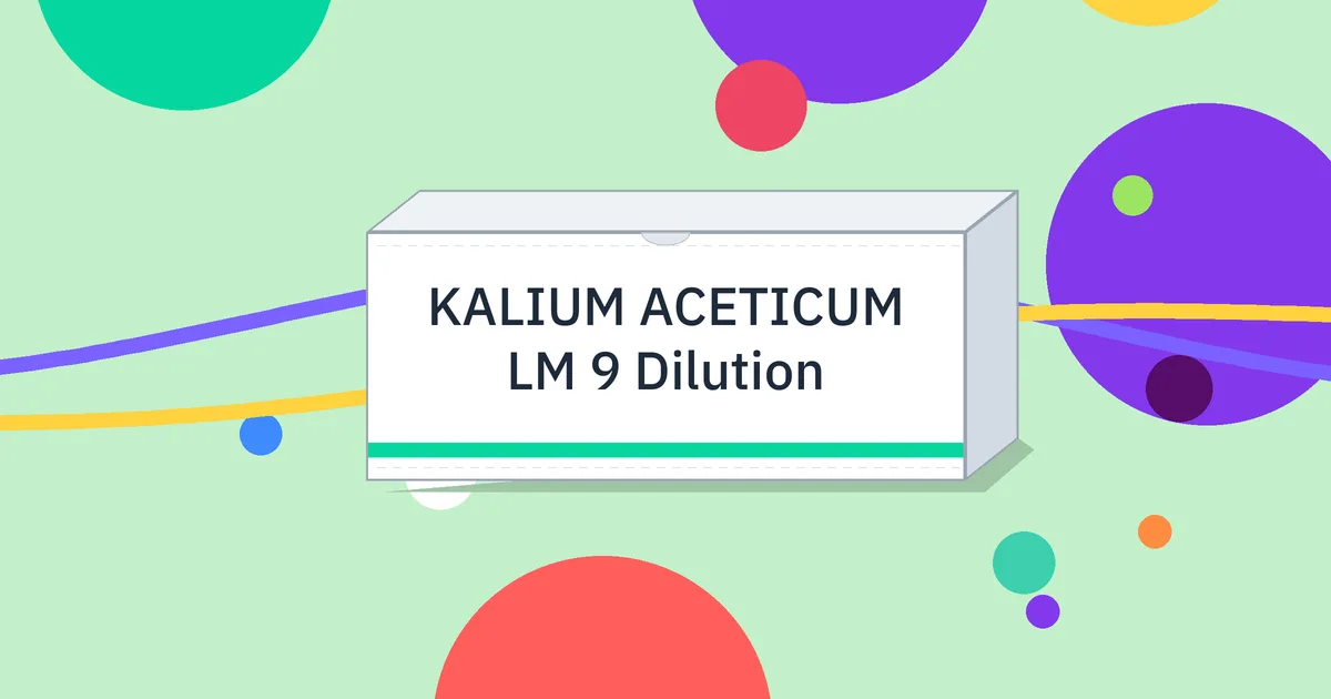 Symbolbild: Packung mit der Aufschrift KALIUM ACETICUM LM 9 Dilution (PZN 12916537) – Verfügbarkeit und Bezug in Apotheken in Frankfurt am Main