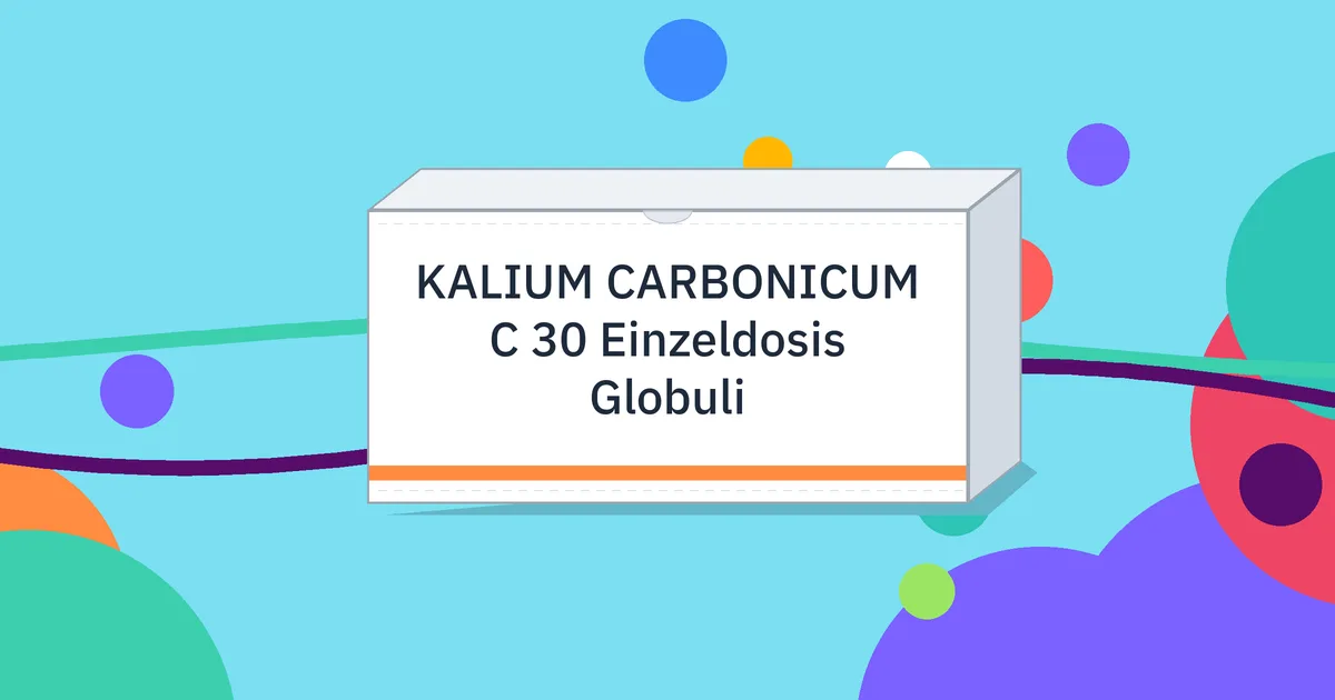 Symbolbild: Packung mit der Aufschrift KALIUM CARBONICUM C 30 Einzeldosis Globuli (PZN 01542743) – Verfügbarkeit und Bezug in Apotheken in Frankfurt am Main