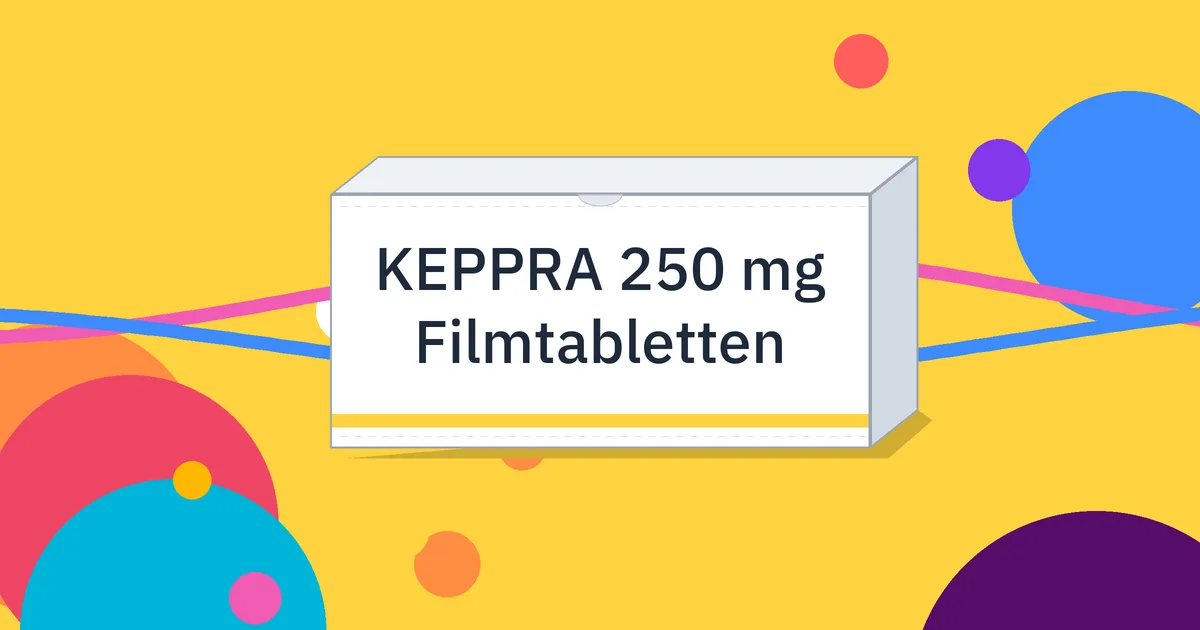 Symbolbild: Packung mit der Aufschrift KEPPRA 250 mg Filmtabletten (PZN 01930126) – Verfügbarkeit und Bezug in Apotheken in Frankfurt am Main