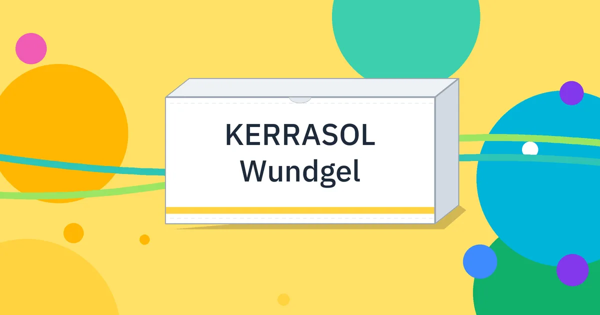 Symbolbild: Packung mit der Aufschrift KERRASOL Wundgel (PZN 17515808) – Verfügbarkeit und Bezug in Apotheken in Frankfurt am Main
