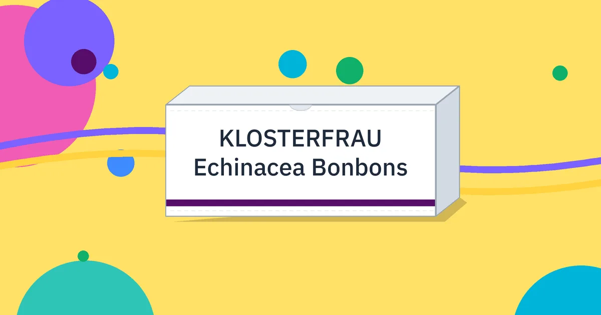 Symbolbild: Packung mit der Aufschrift KLOSTERFRAU Echinacea Bonbons (PZN 13568162) – Verfügbarkeit und Bezug in Apotheken in Frankfurt am Main