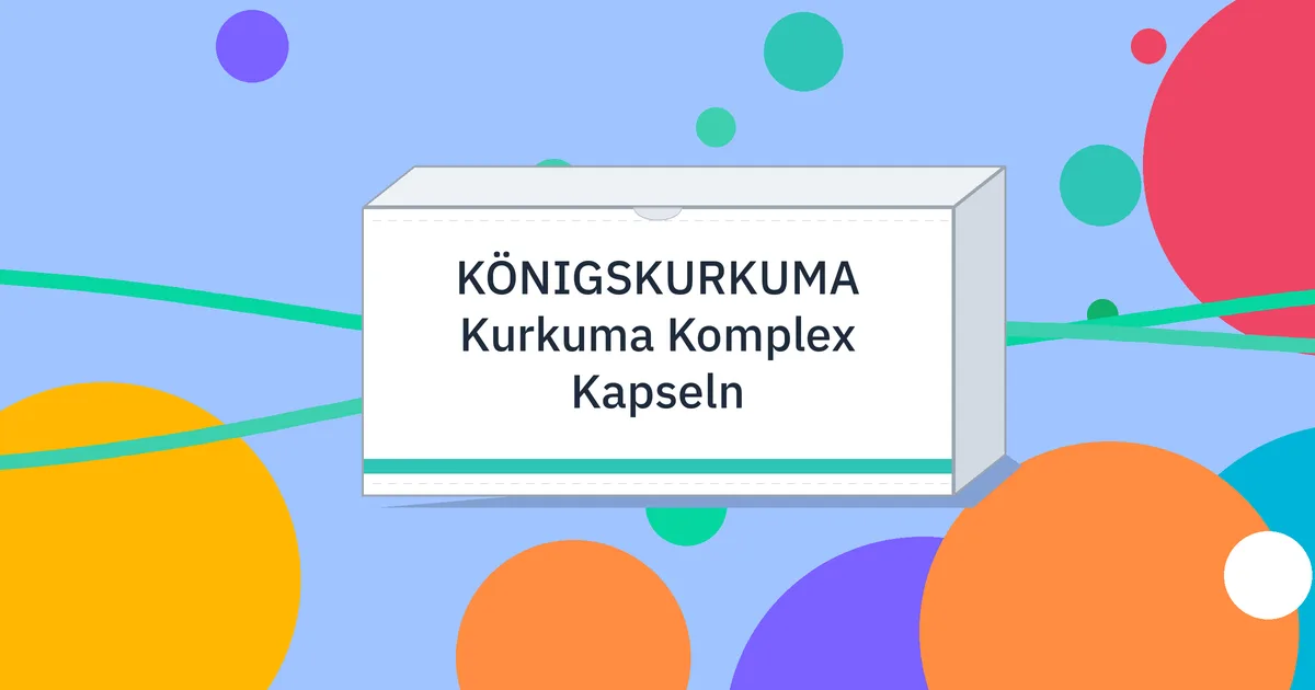 Symbolbild: Packung mit der Aufschrift KÖNIGSKURKUMA Kurkuma Komplex Kapseln (PZN 19996255) – Verfügbarkeit und Bezug in Apotheken in Frankfurt am Main