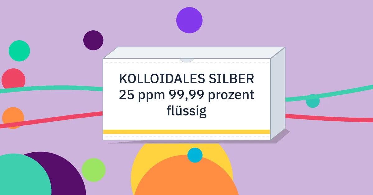 Symbolbild: Packung mit der Aufschrift KOLLOIDALES SILBER 25 ppm 99,99 prozent flüssig (PZN 19522451) – Verfügbarkeit und Bezug in Apotheken in Frankfurt am Main