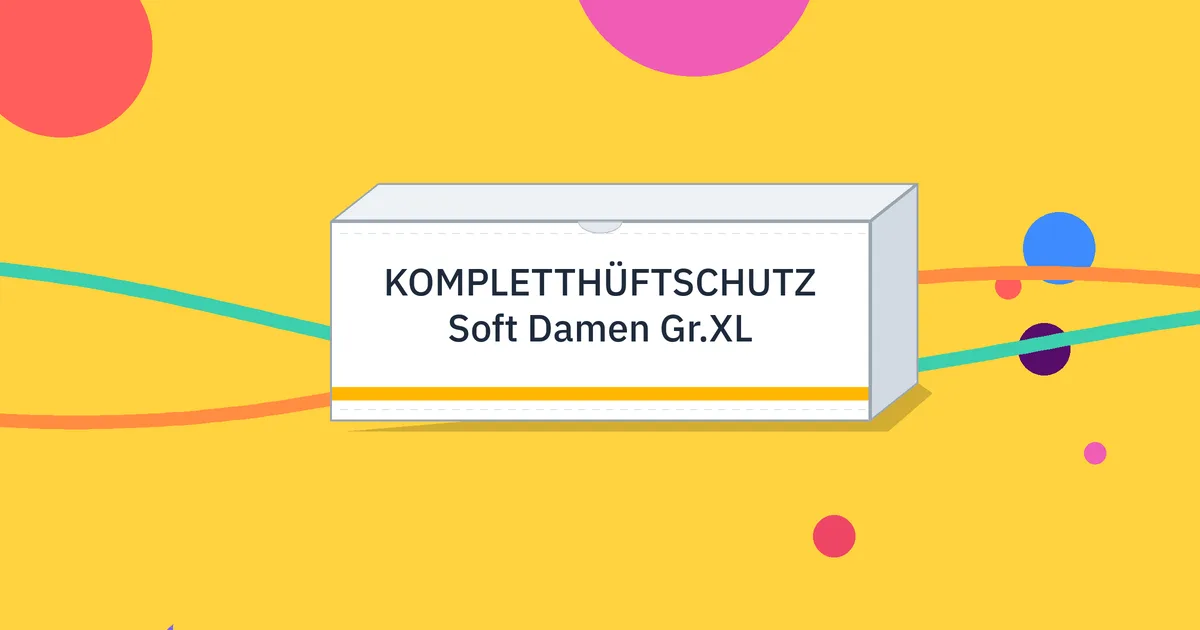 Symbolbild: Packung mit der Aufschrift KOMPLETTHÜFTSCHUTZ Soft Damen Gr.XL (PZN 09295988) – Verfügbarkeit und Bezug in Apotheken in Frankfurt am Main