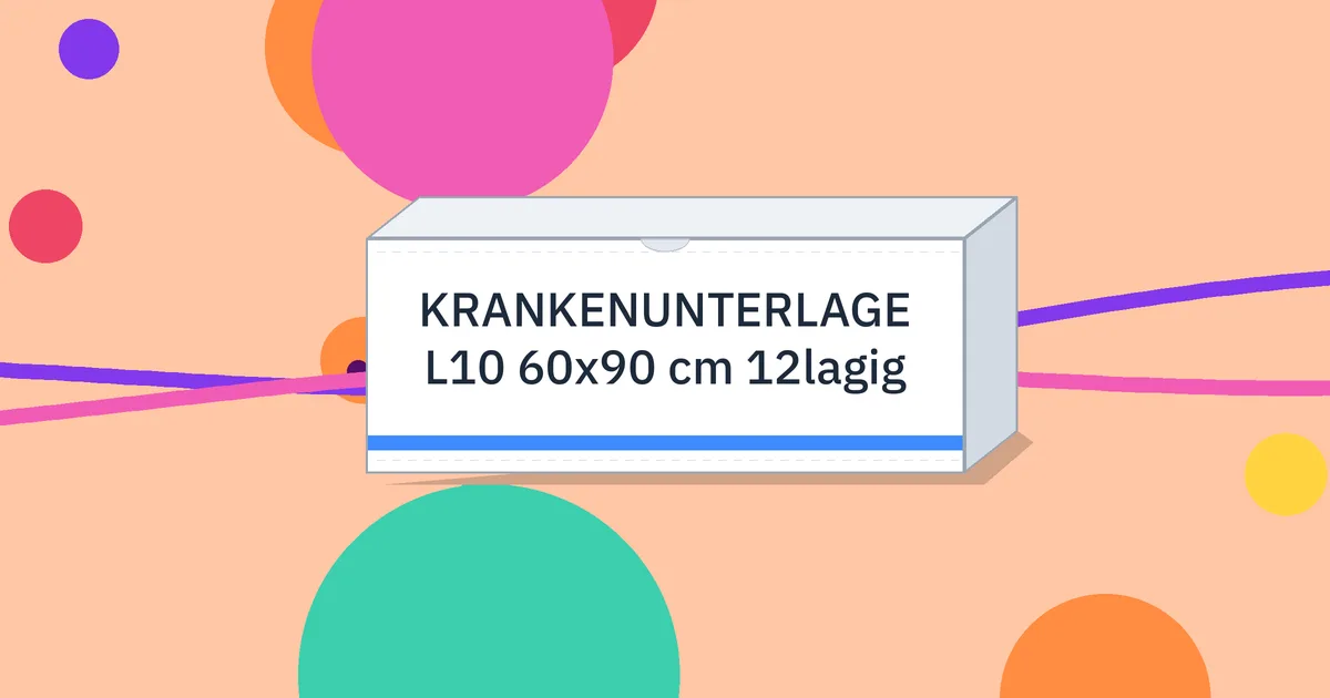 Symbolbild: Packung mit der Aufschrift KRANKENUNTERLAGE L10 60x90 cm 12lagig (PZN 04094475) – Verfügbarkeit und Bezug in Apotheken in Frankfurt am Main