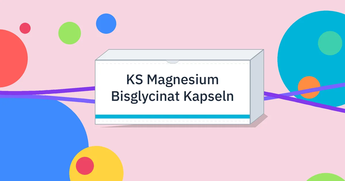 Symbolbild: Packung mit der Aufschrift KS Magnesium Bisglycinat Kapseln (PZN 20583647) – Verfügbarkeit und Bezug in Apotheken in Frankfurt am Main