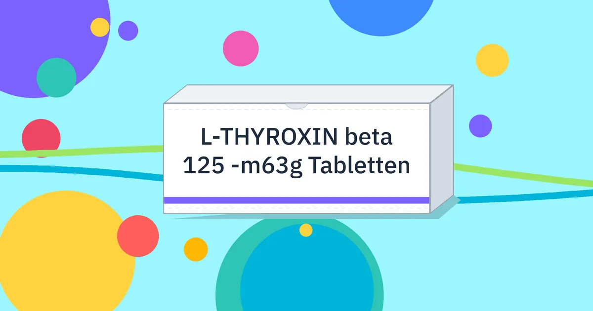 Symbolbild: Packung mit der Aufschrift L-THYROXIN beta 125 -m63g Tabletten (PZN 02134176) – Verfügbarkeit und Bezug in Apotheken in Frankfurt am Main