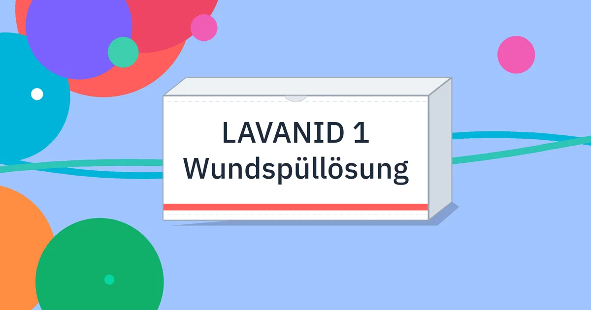 Symbolbild: Packung mit der Aufschrift LAVANID 1 Wundspüllösung (PZN 05901297) – Verfügbarkeit und Bezug in Apotheken in Frankfurt am Main