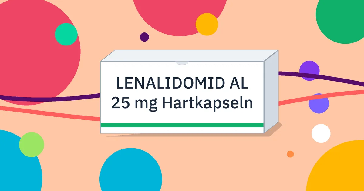 Symbolbild: Packung mit der Aufschrift LENALIDOMID AL 25 mg Hartkapseln (PZN 18105550) – Verfügbarkeit und Bezug in Apotheken in Frankfurt am Main