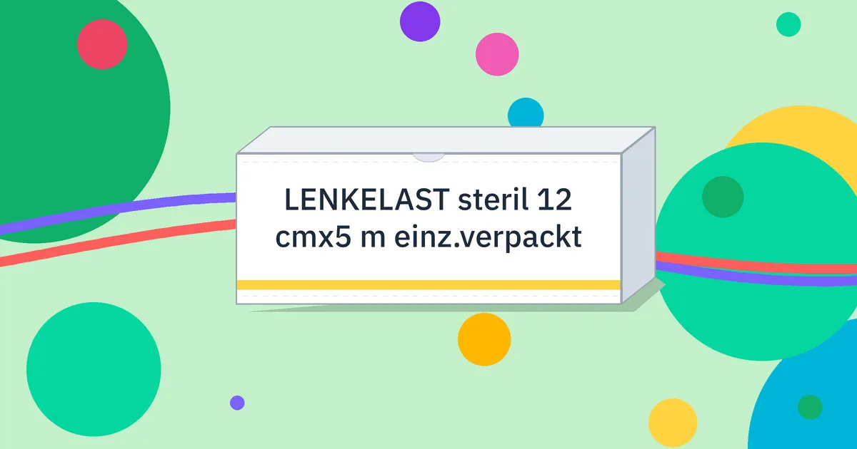 Symbolbild: Packung mit der Aufschrift LENKELAST steril 12 cmx5 m einz.verpackt (PZN 10931521) – Verfügbarkeit und Bezug in Apotheken in Frankfurt am Main