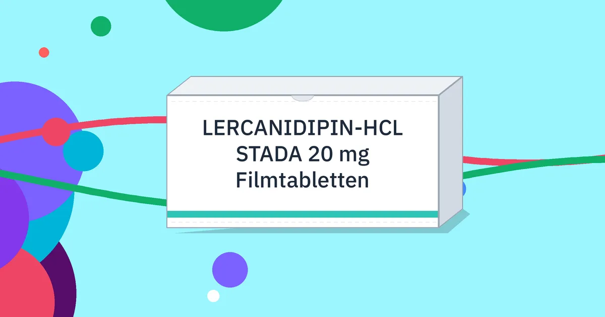 Symbolbild: Packung mit der Aufschrift LERCANIDIPIN-HCL STADA 20 mg Filmtabletten (PZN 06120722) – Verfügbarkeit und Bezug in Apotheken in Frankfurt am Main