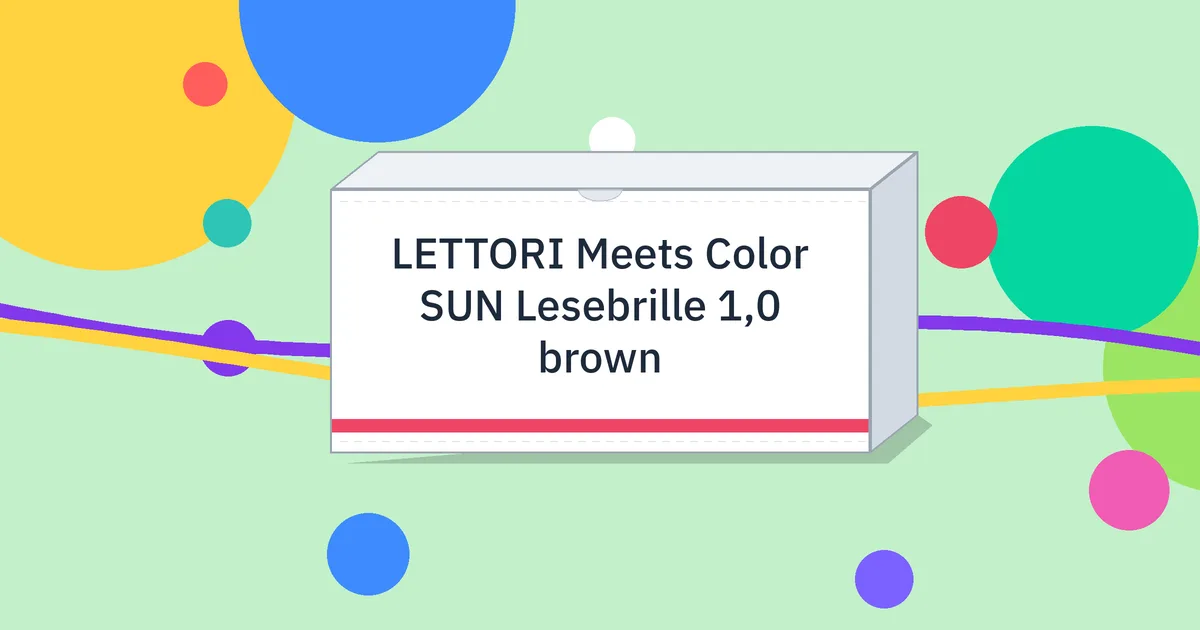 Symbolbild: Packung mit der Aufschrift LETTORI Meets Color SUN Lesebrille 1,0 brown (PZN 11162763) – Verfügbarkeit und Bezug in Apotheken in Frankfurt am Main