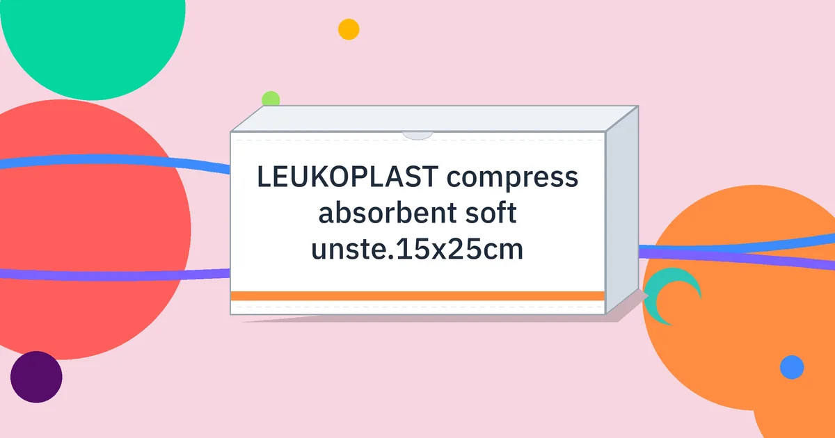 Symbolbild: Packung mit der Aufschrift LEUKOPLAST compress absorbent soft unste.15x25cm (PZN 17206987) – Verfügbarkeit und Bezug in Apotheken in Frankfurt am Main