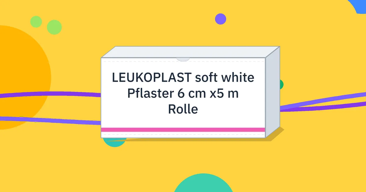 Symbolbild: Packung mit der Aufschrift LEUKOPLAST soft white Pflaster 6 cm x5 m Rolle (PZN 15424125) – Verfügbarkeit und Bezug in Apotheken in Frankfurt am Main